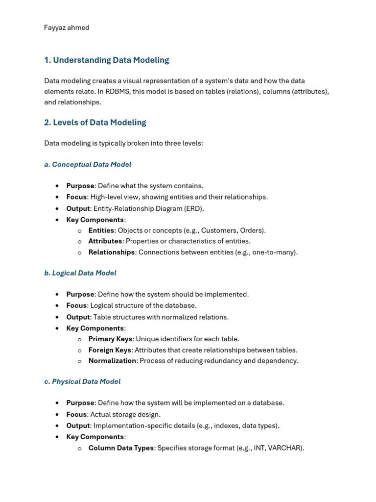 RDBMS Data Modelling Techniques | PDF | Database Index | Relational Database