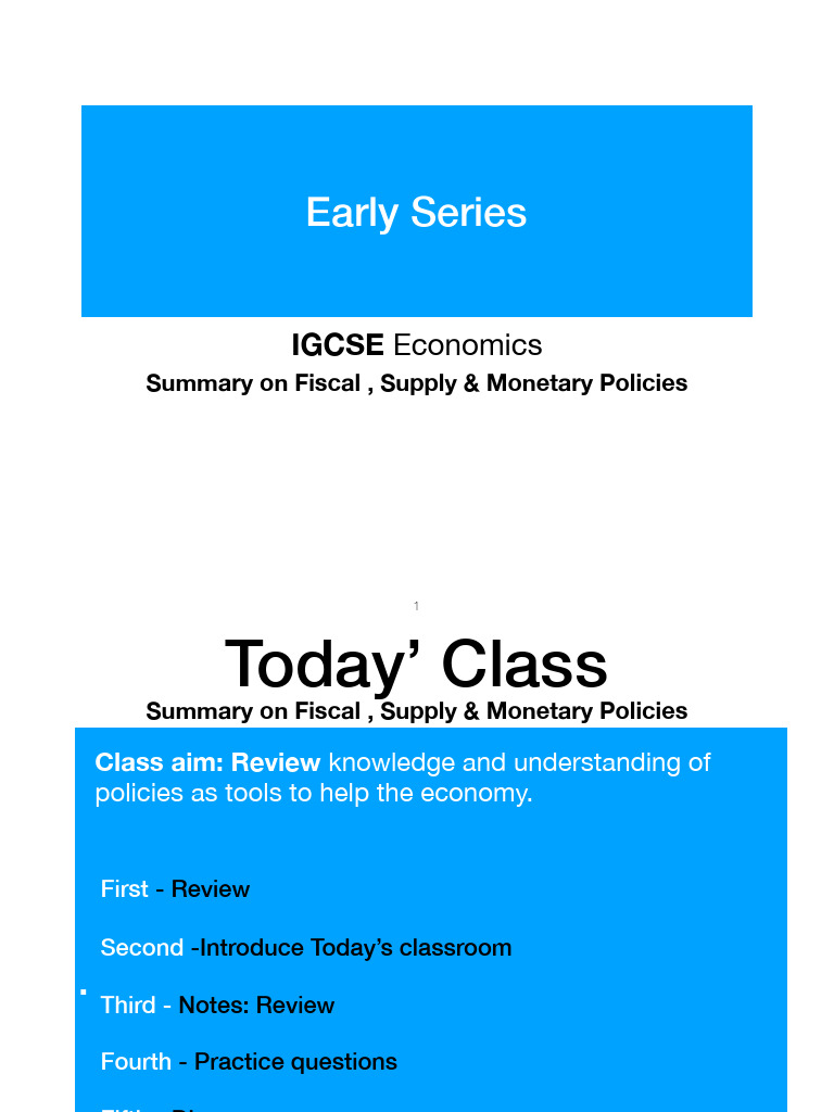 IG2 - Macro - Policy Revision 2 | PDF | Fiscal Policy | Monetary Policy