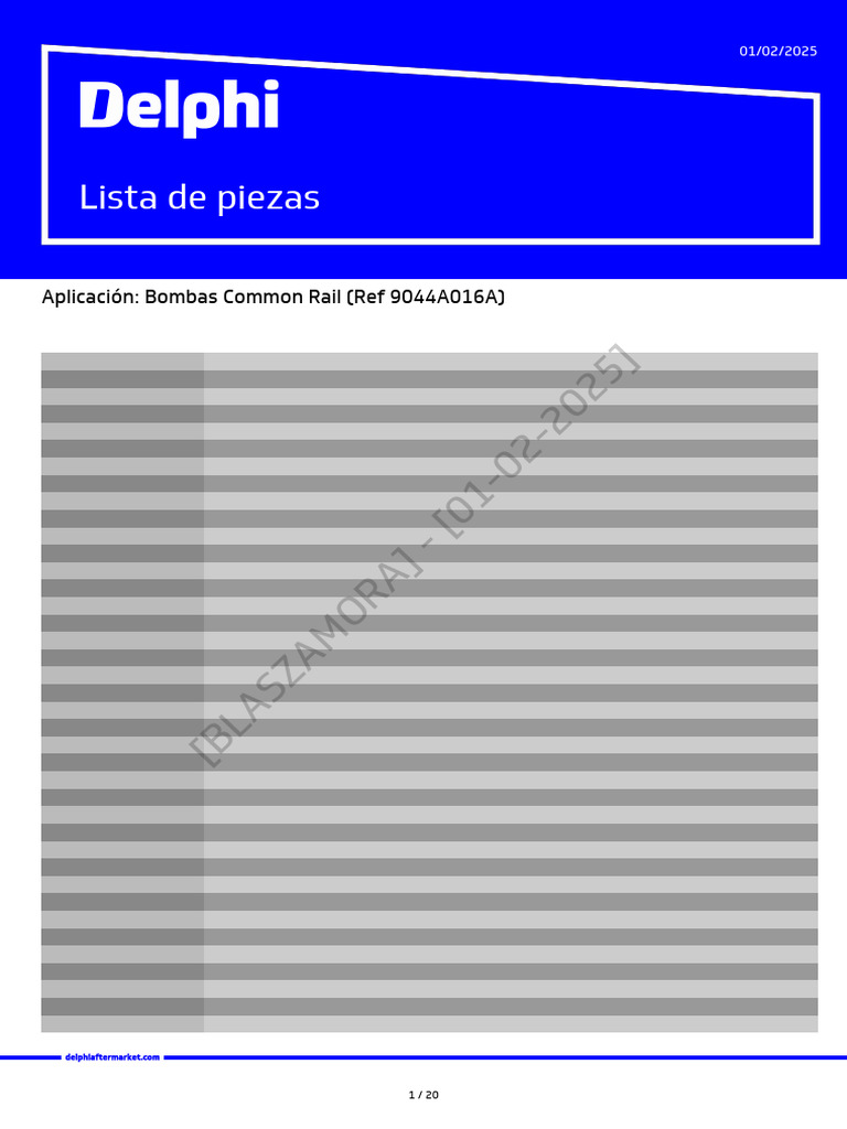 Despiece Bomba Delphi Dpf1 | PDF