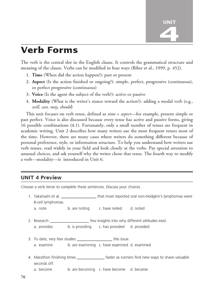 Understanding English Verb Forms | PDF | Verb | Grammatical Tense