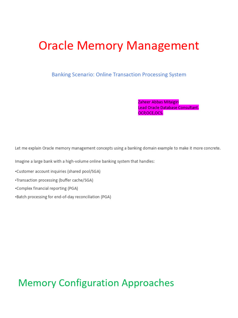 Oracle Memory Management | PDF | Cpu Cache | Computer Engineering
