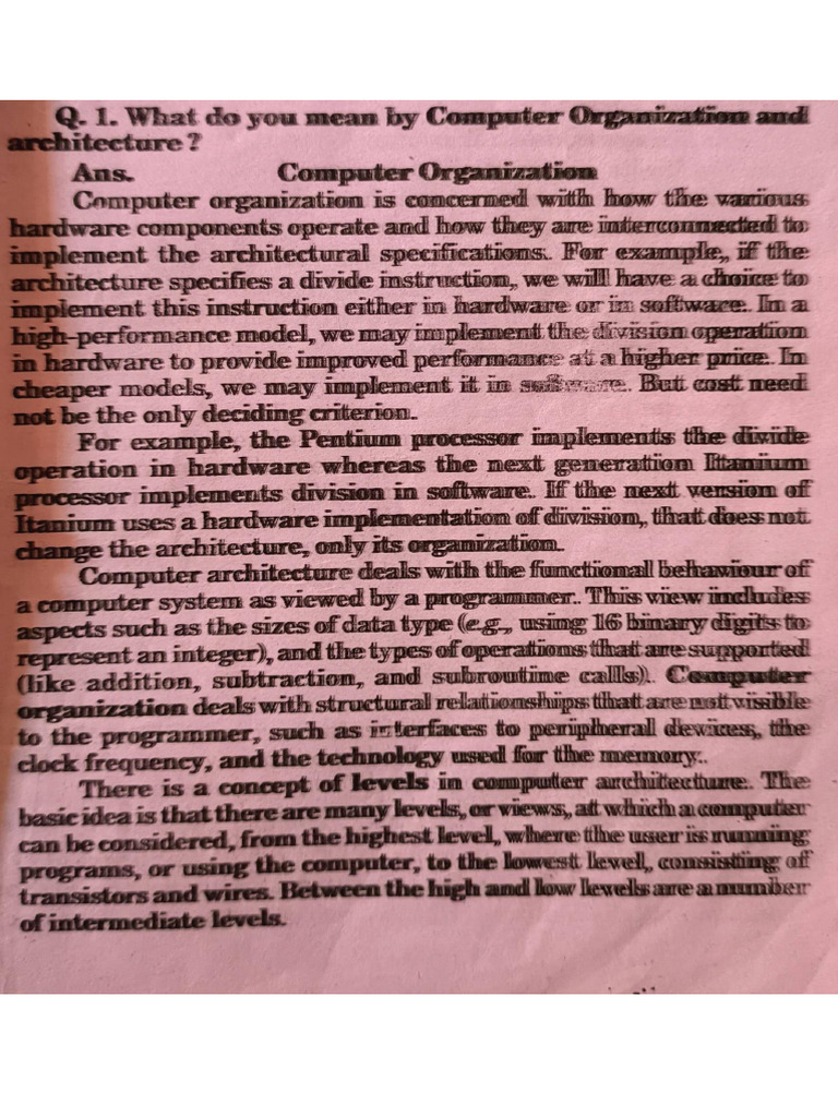 Computer Architecture Notes | PDF