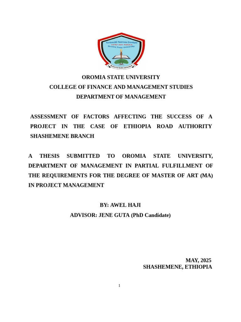 Final Awel Thesis 1 | PDF | Project Management | Infrastructure