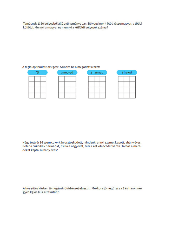 Matek Törtek Gyakorlás | PDF