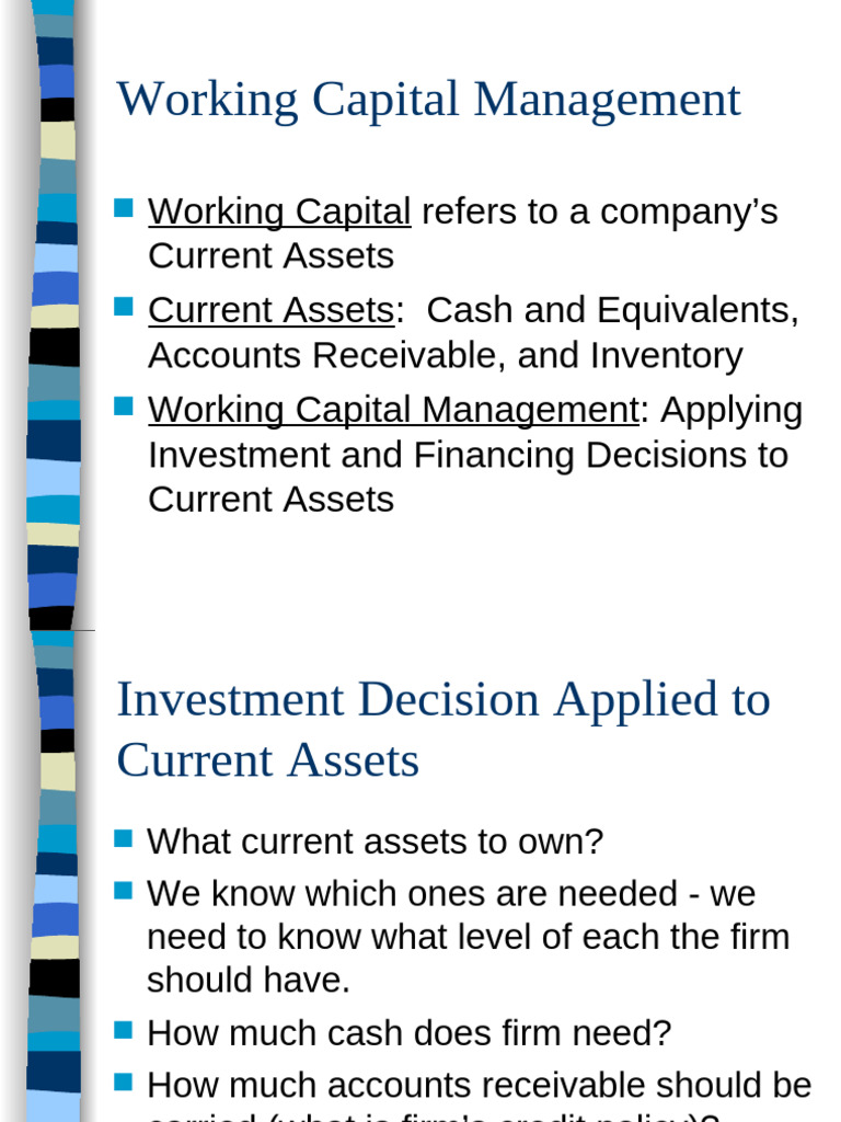Working Capital Management 1 | PDF | Working Capital | Interest