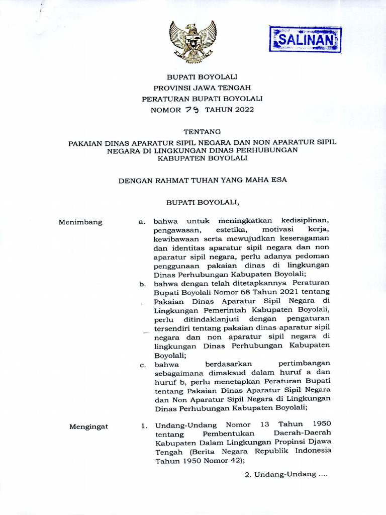 Perbup Byl 79 - 2022 | PDF