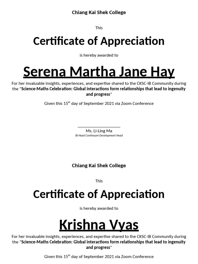 Certificate Draft | PDF