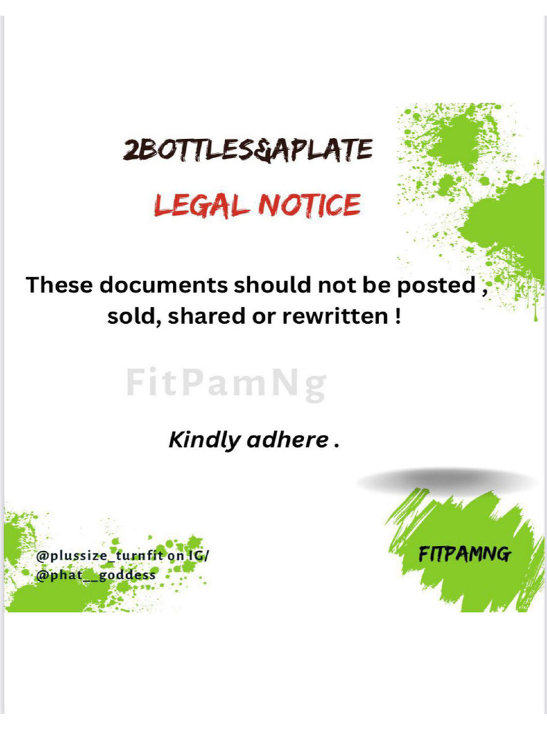2BOTTLES - The Finale Meal Plan1 | PDF