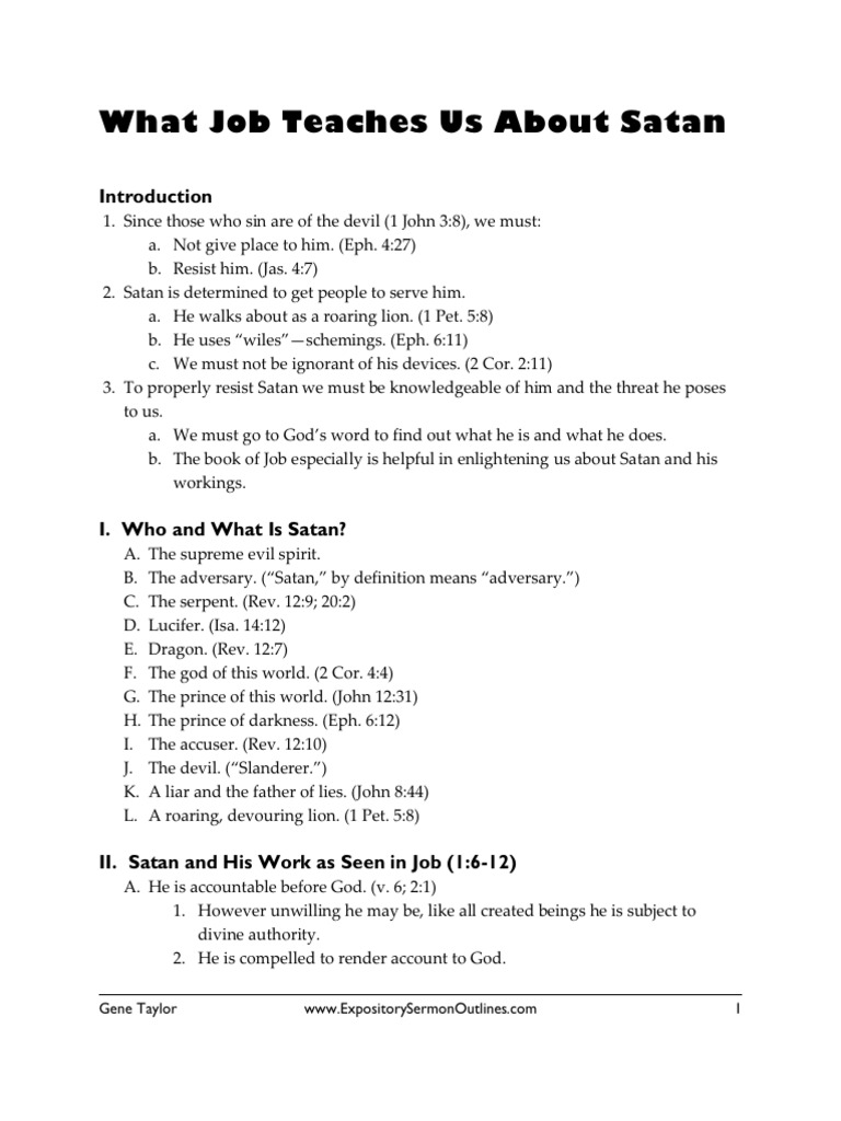 What Job Teaches Us About Satan | PDF | Satan | Religious Belief And ...