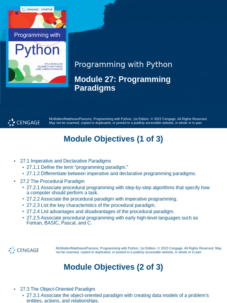 McMullen ProgwPython 1e Mod27 PowerPoint | PDF | Object Oriented Programming | Programming Paradigms