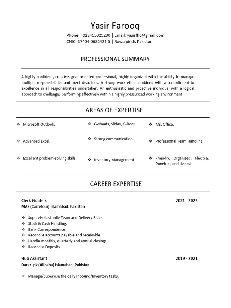 Yasir Farooq S.CV | PDF | Business | Economies