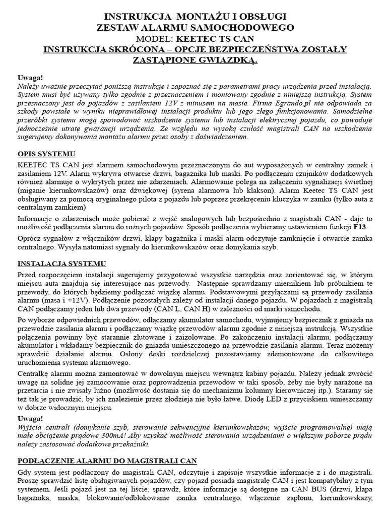 Instrukcja Tscan Egrando | PDF