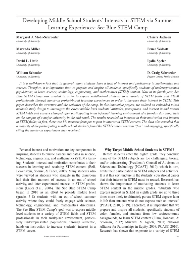 School Sci Mathematics - 2014 - Mohr Schroeder - Developing Middle School Students Interests in ...