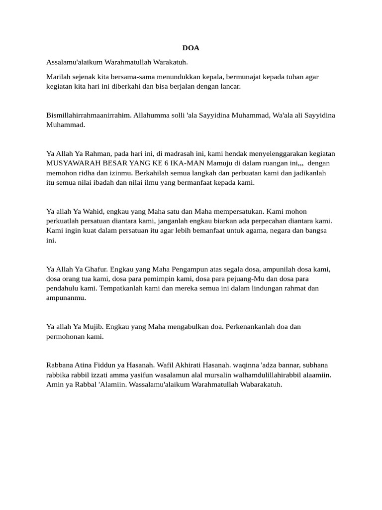 DOA Mubes Ikaman | PDF