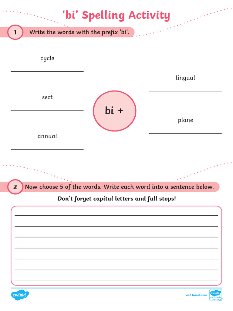 Bi - Prefix Spelling Activity | PDF