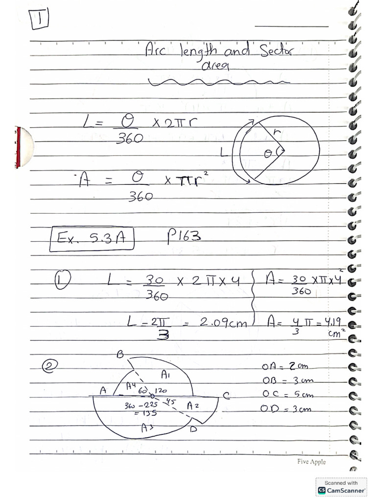 Arc Length and Sector Area | PDF