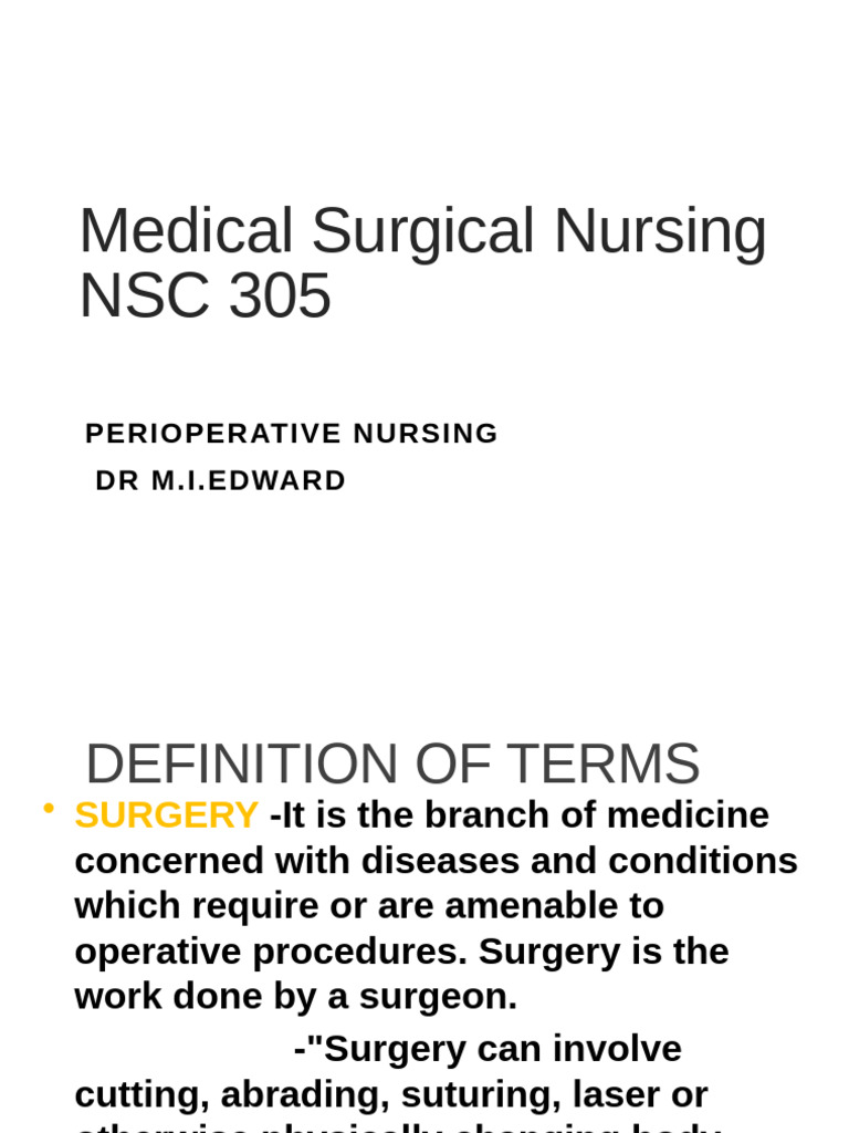 Perioperative Nursing | PDF | Anesthesia | Surgery