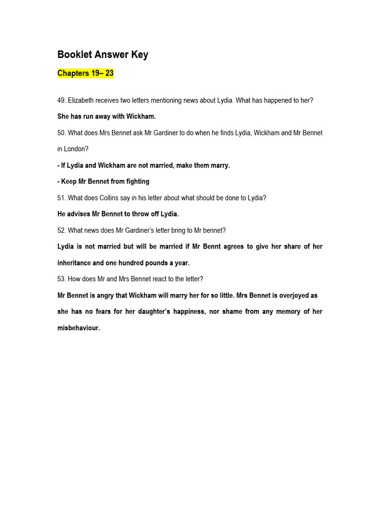 Booklet Answer Key Q49-Q53 (SS) | PDF