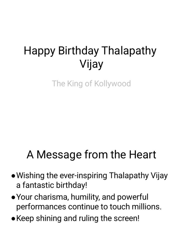 Thalapathy Vijay Birthday Card | PDF
