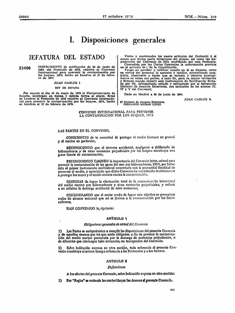 MARPOL | PDF | España | Gobierno de españa