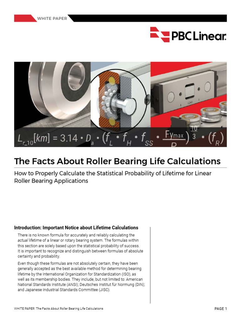 White Paper Roller Bearing Life Calculations | PDF | Bearing ...