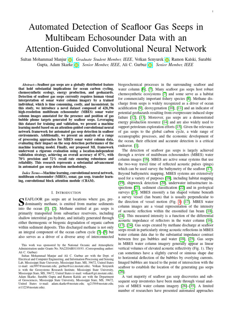 Automated_Detection_of_Seafloor_Gas_Seeps_in_Multi | PDF | Earth Sciences