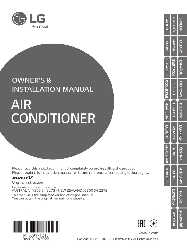 MFL69171215 08 220420 (영어) | PDF | Electrical Wiring | Air Conditioning