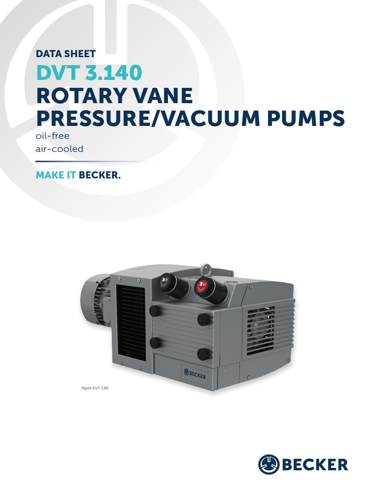 Becker DVT 3.140 Data Sheet | PDF | Vacuum | Pump
