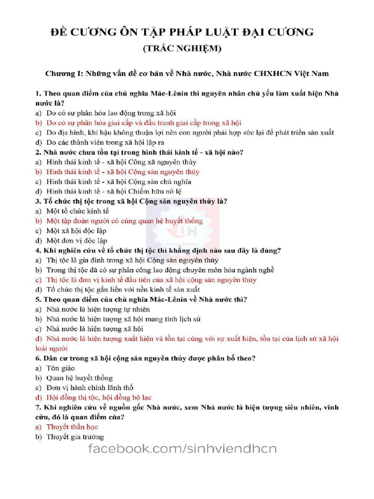 On Tap Cuoi Ky Phap Luat Dai Cuong Phap Luat Dai Cuong Dai Hoc Cong NG 117497 | PDF