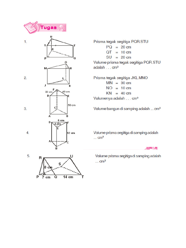 Volume prisma dan tabung (1) | PDF