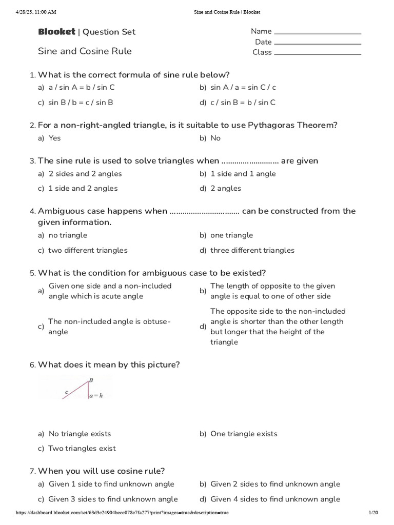 Blooket Triangle Problem Set | PDF | Triangle | Geometric Measurement
