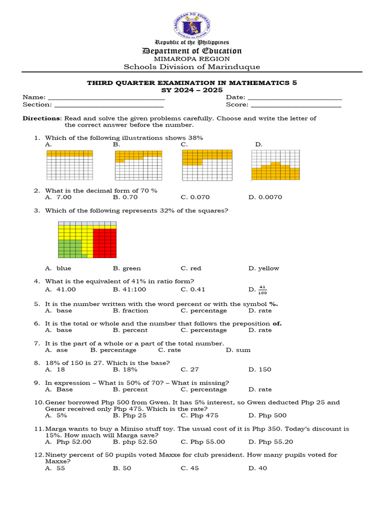 Math G5 - 3RD QTR | PDF | Circle | Elementary Geometry