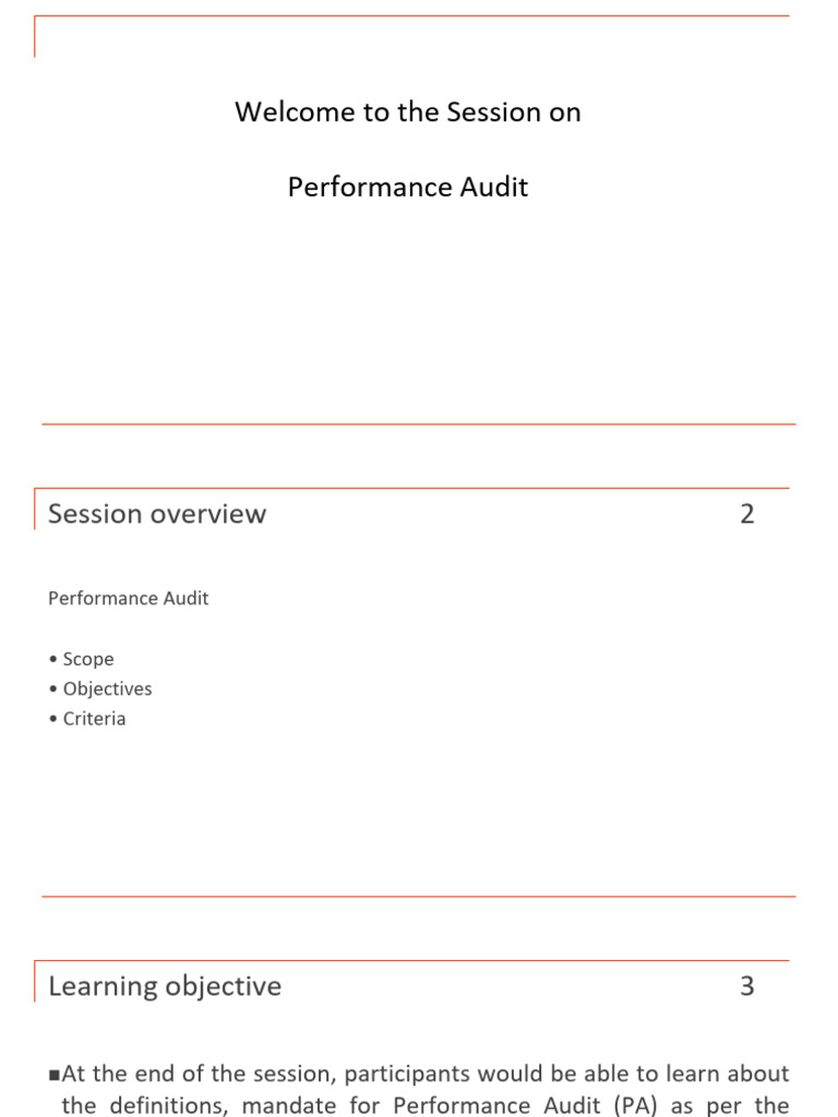Performance Audit Guidelines | PDF | Audit | Risk