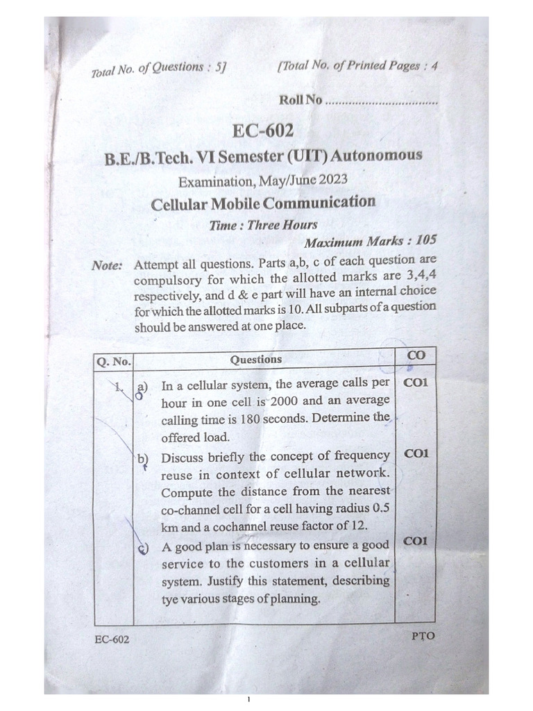 Cellular Mobile Communication | PDF