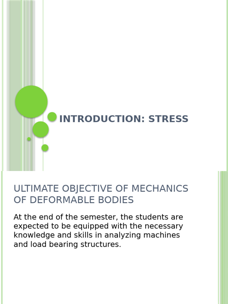 01 Introduction To Stress | PDF | Stress (Mechanics) | Deformation ...