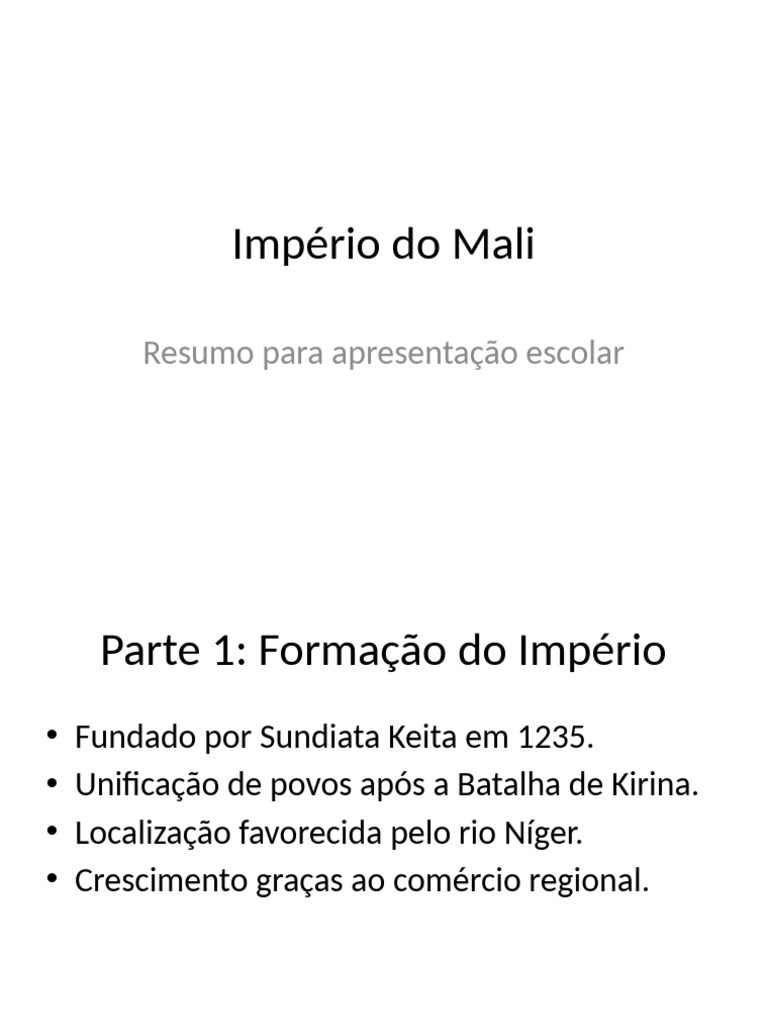 Resumo do Império do Mali | PDF