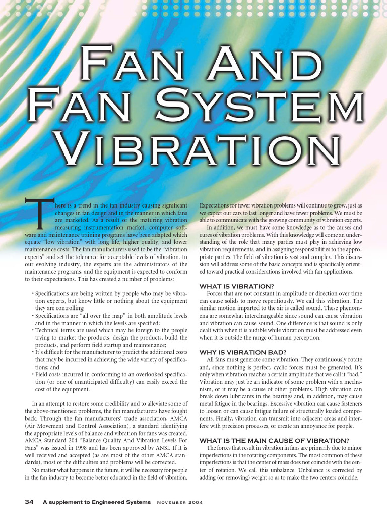 AMCA-Fan-and-System-Vibration | PDF | Root Mean Square | Classical ...