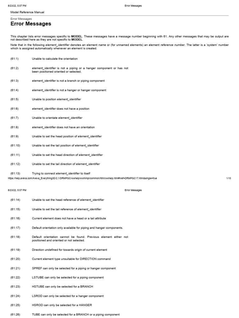 Error Messages For E3D | PDF | Information Technology | Computer ...