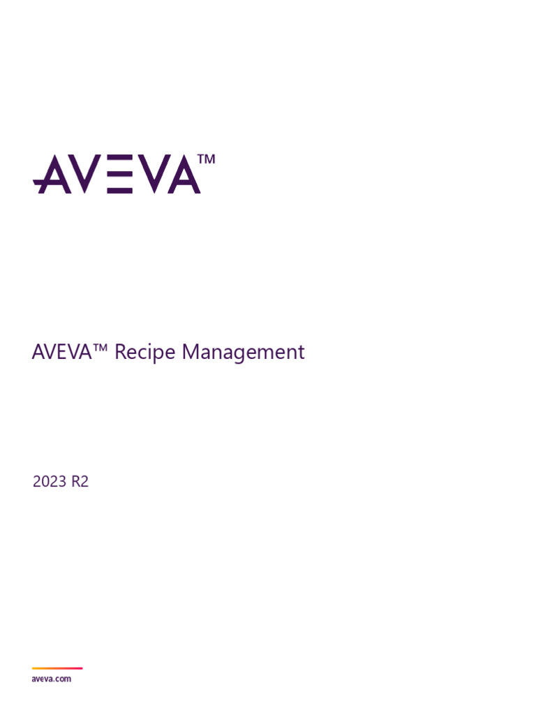 AVEVA™ Recipe Management | PDF | Software | Computing