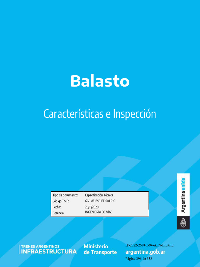 Balasto - Epecificaciones Tecnicas | PDF