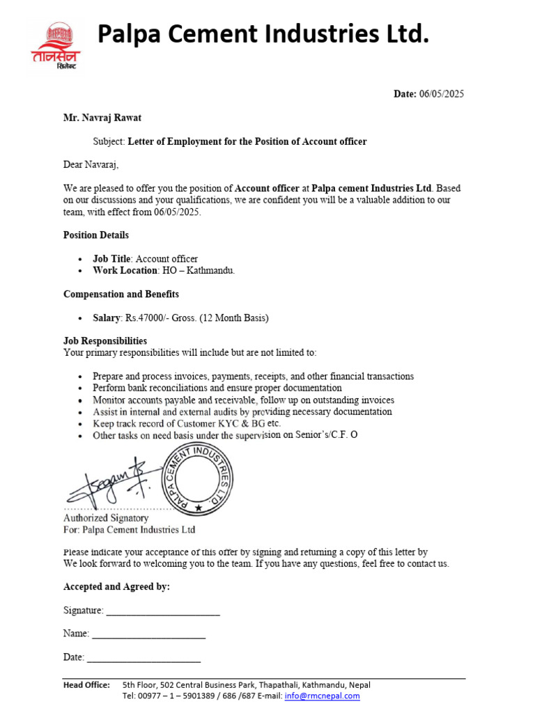 Offer Letter | PDF
