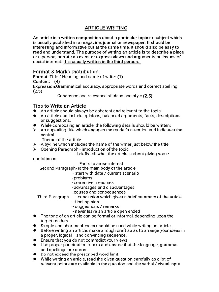 Share Article Writing | PDF