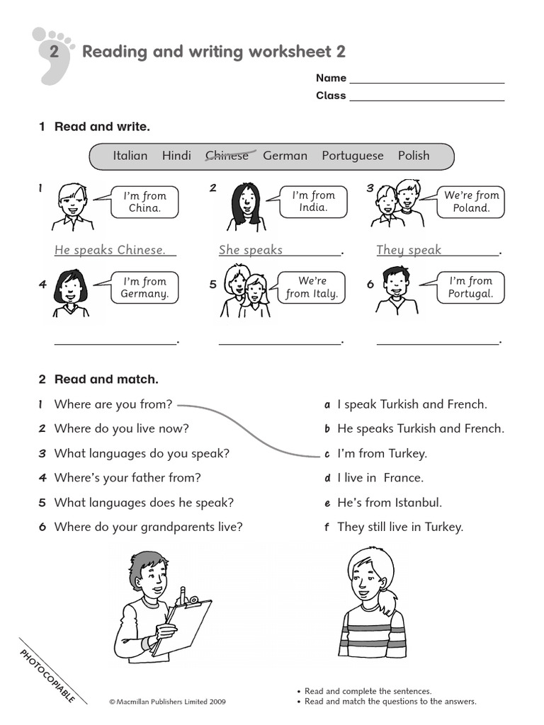 Language Reading and Writing Worksheet | PDF