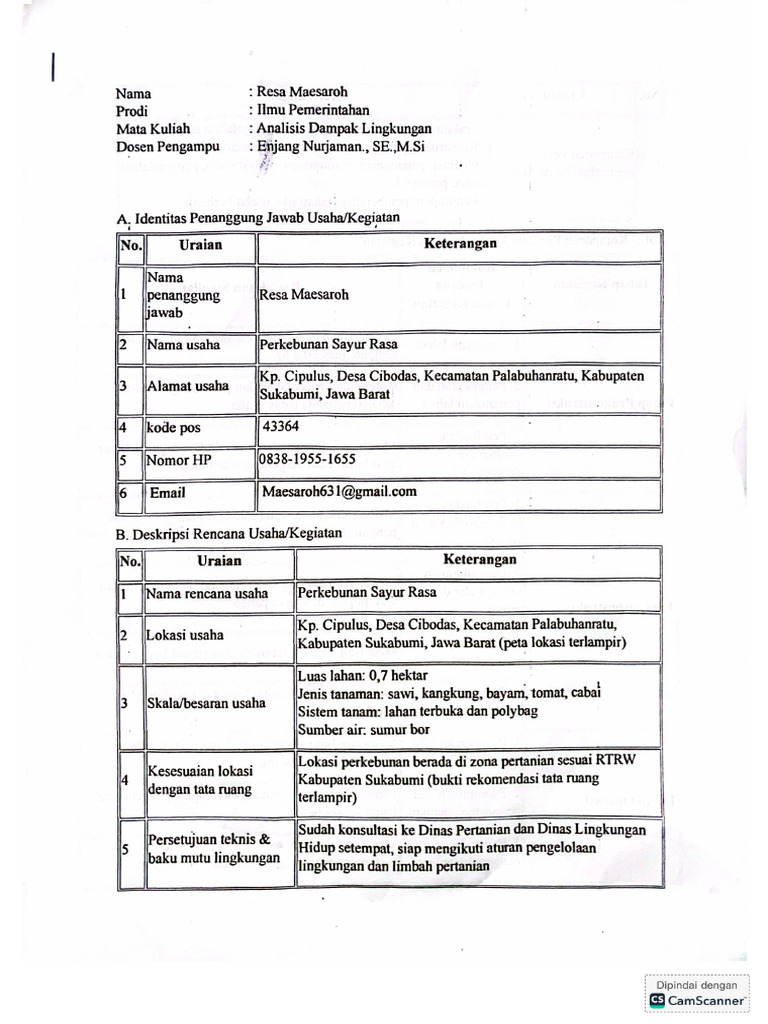 Resa Maesaroh Kerangka Acuan Amdal | PDF