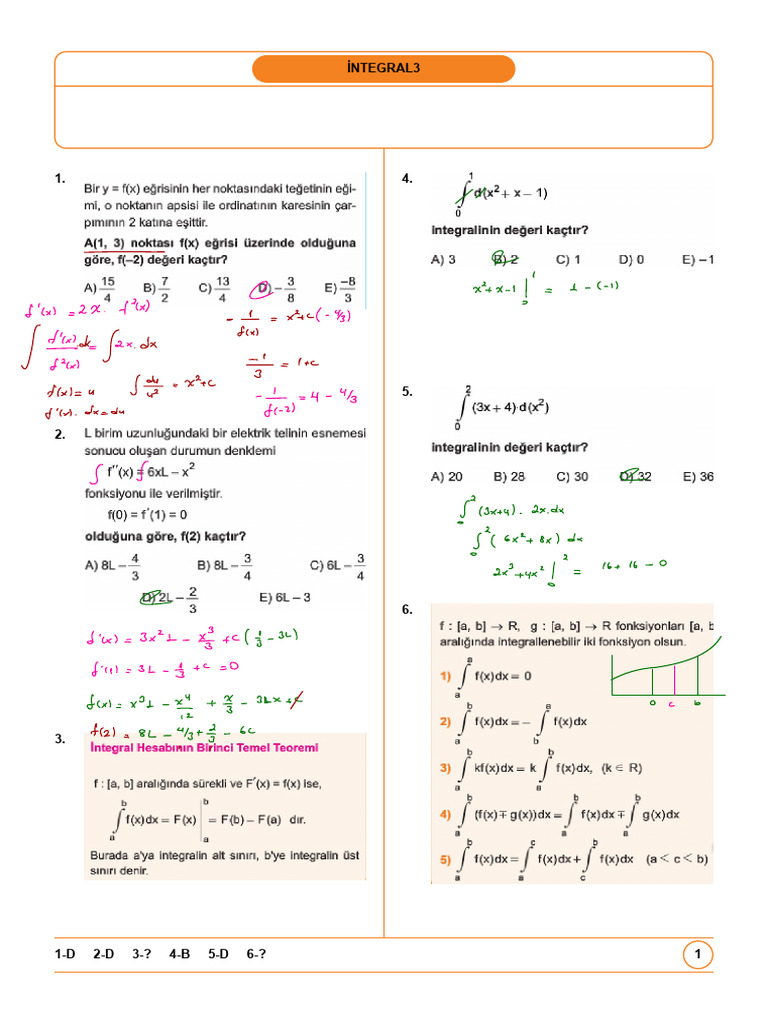 Integral Calculus Exercises and Solutions | PDF