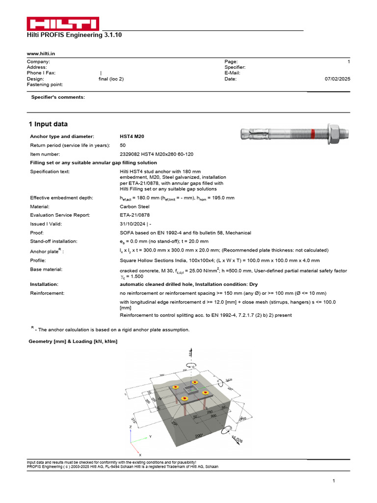 Hilti For Location 2 | PDF | Building Engineering | Building Materials