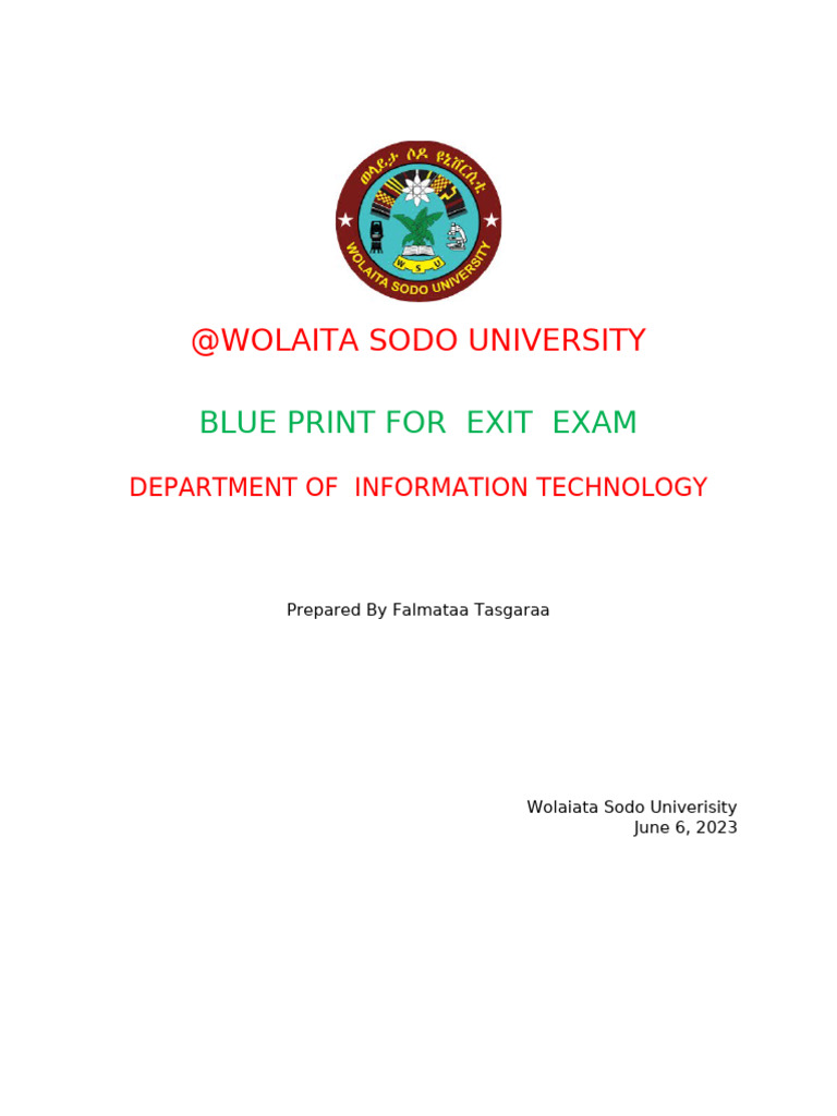 Exit Exam Blueprint for IT Students | PDF | Method (Computer ...