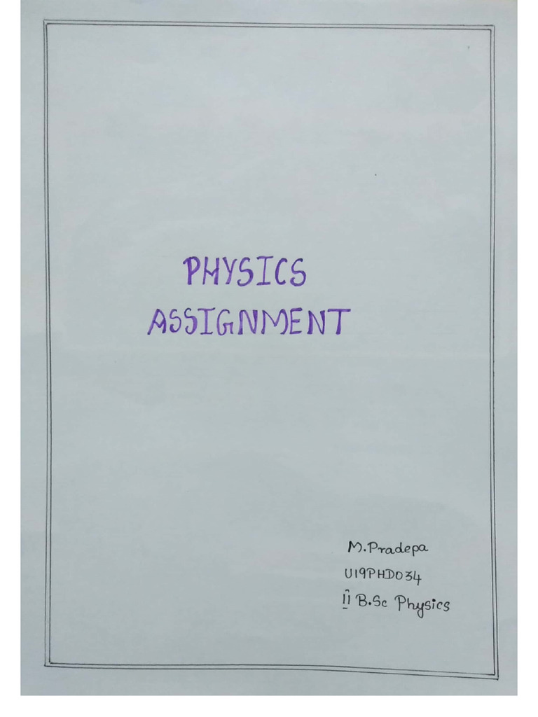 Phy Assign | PDF