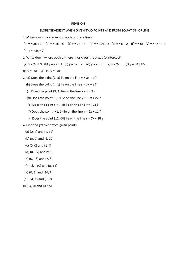 REVISION Gradient | PDF