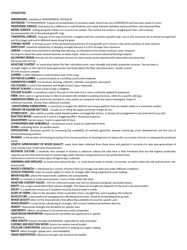 Utilization - Definition of Terms | PDF | Wood | Stress (Mechanics)